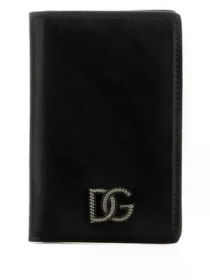 Dolce & Gabbana Logo Detail Leather Card Holder - Black