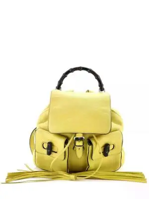 Gucci Bamboo Tassel Leather Backpack - Yellow