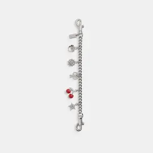 COACH Crystal Motif Chain Bag Charm - Silver/multi