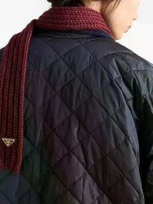 Prada Enameled Metal Rib Knit Scarf - Red