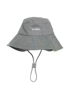 Jacquemus De-nîmes Striped Wide Brim Hat - Blue
