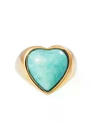Jacquie Aiche 14k Yellow Heart-shaped Amazonite Ring - Gold