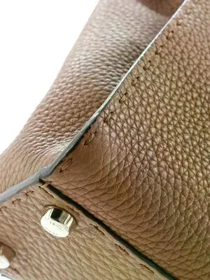Fendi Selleria Peekaboo Bag Rigid Leather Regular Satchel - Brown