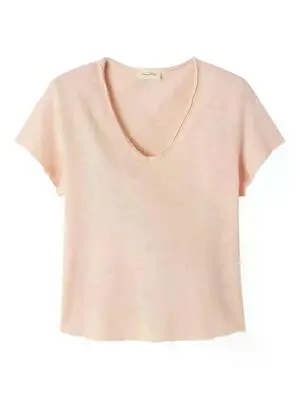 American Vintage Sonoma Brushed V-neck T-shirt - Pink