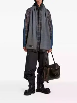 Balenciaga Logo-patch Scarf - Grey