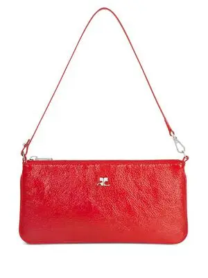 COURREGES Courrèges Logo-Plaque Zipped Pouch Red