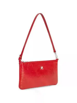 COURREGES Logo-plaque Zipped Pouch - Red