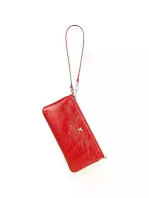 COURREGES Logo-plaque Zipped Pouch - Red