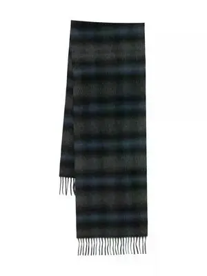BEGG X CO Fringed Plaid Scarf - Grey