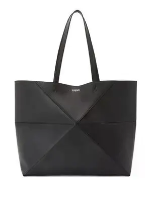 Loewe Puzzle Fold Horizontal M Tote Bag Black