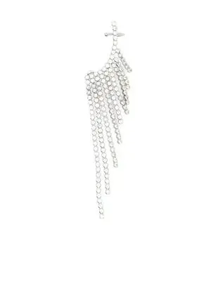 Rabanne Tiered-crystals Chain-drop Earrings - Silver