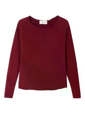 American Vintage Raglan Sleeve Boat Neck Top - Red