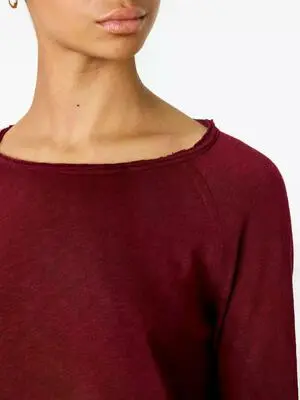 American Vintage Raglan Sleeve Boat Neck Top - Red