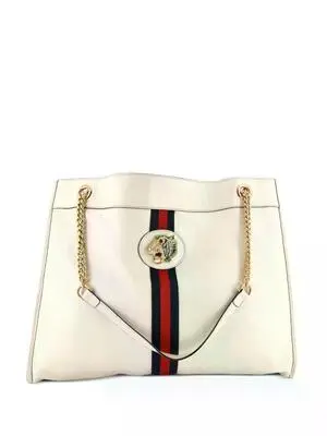 Gucci Rajah Chain Leather Large Tote Bag - Neutrals