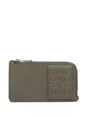 Loewe Satin Calfskin Cardholder - Green