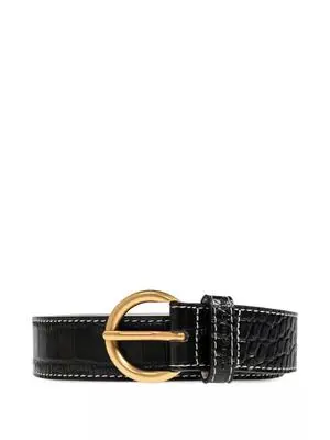 DUKE + DEXTER Ellis Croc-effect Belt - Black