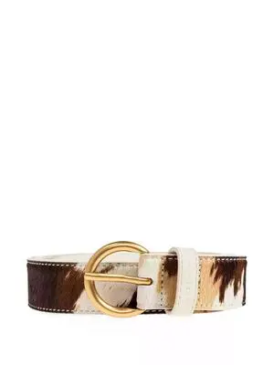 DUKE + DEXTER Ellis Round-buckle Patterned Belt - White