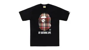 A BATHING APE Check By Bathing Ape Tee Shirt (fw25) Black/red