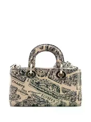 Dior Lady D-joy Printed Leather Small Satchel - Black