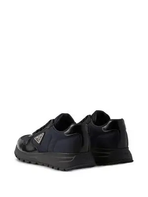 Prada Re-nylon And Brushed Leather Lace-up Sneakers - Blue