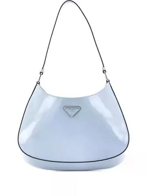 Prada Cleo Shoulder Bag Spazzolato Leather Hobo Bag - Blue