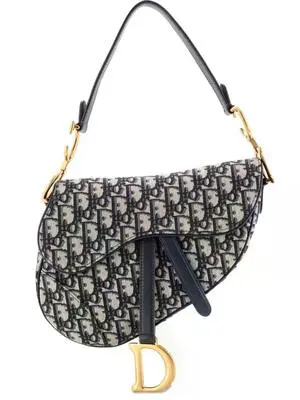 Dior Saddle Handbag Oblique Canvas Medium - Blue