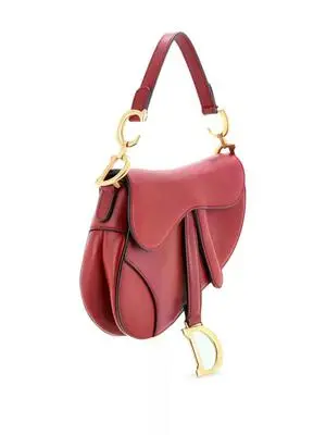 Dior Saddle Handbag Leather Mini Shoulder Bag - Red