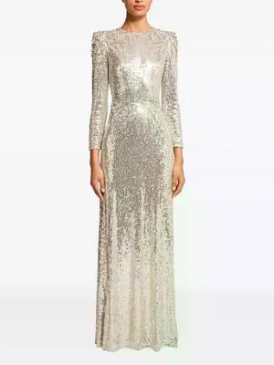 Jenny Packham Sequin-embellished Dulcet Gown - Silver