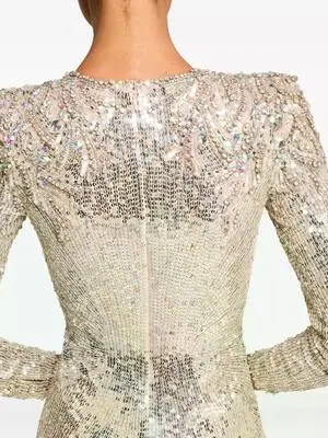 Jenny Packham Sequin-embellished Dulcet Gown - Silver