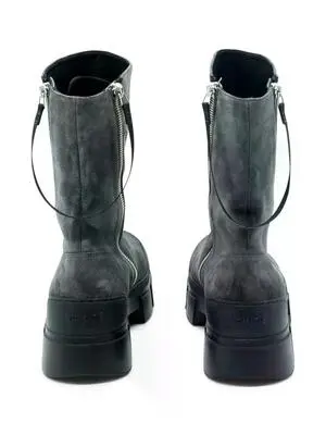 VIC MATIE Roccia Zip-up Leather Ankle Boots