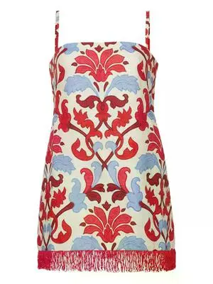 Cara Cara Valencia Floral Fringed Mini Dress