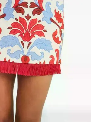 Cara Cara Valencia Floral Fringed Mini Dress