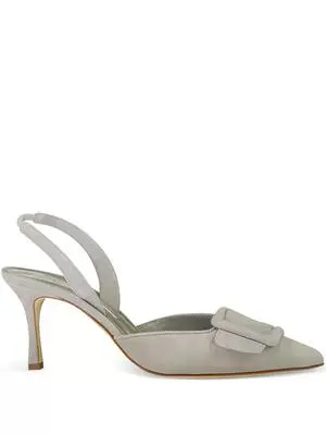 Manolo Blahnik 70mm Maysli Slingback Pumps - Grey