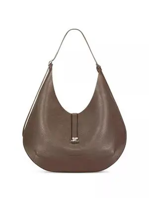 COURREGES Logo-buckle Shoulder Bag - Brown
