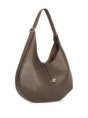COURREGES Logo-buckle Shoulder Bag - Brown