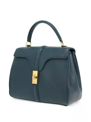 Celine 16 Grained-leather Tote Bag - Blue