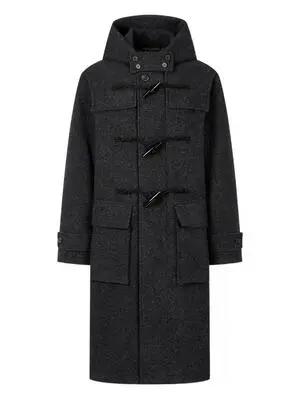 STUDIO TOMBOY Boucle Hooded Duffle Coat - Grey