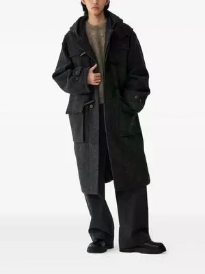 STUDIO TOMBOY Boucle Hooded Duffle Coat - Grey