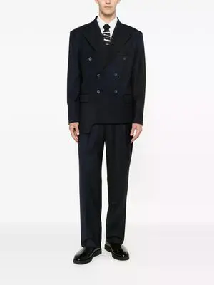 MEDEEA Pleated-front Trousers - Blue
