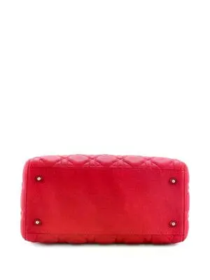 Dior Lady Bag Cannage Quilt Grained Calfskin Medium Satchel - Pink