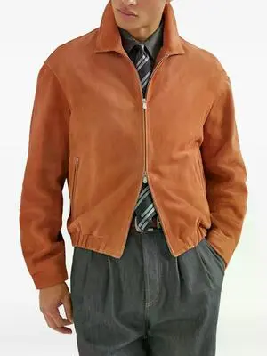 Brunello Cucinelli Country Suede Outerwear Jacket - Orange