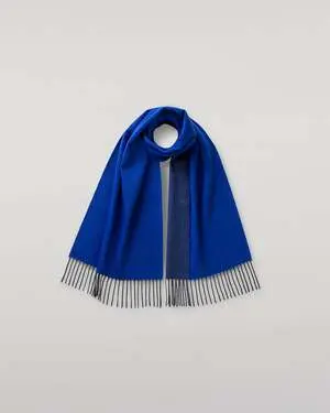 Johnstons Of Elgin Bard Grey & Blue Cashmere Scarf - Multi