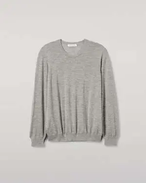 Johnstons Of Elgin Cashmere Crew Neck Jumper - Grey