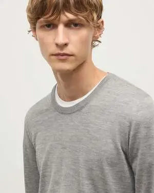 Johnstons Of Elgin Cashmere Crew Neck Jumper - Grey