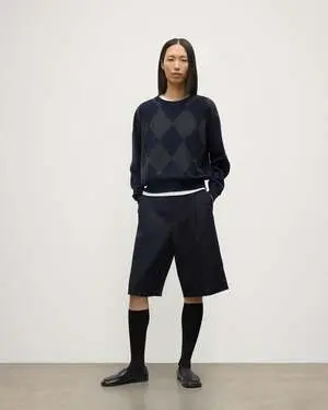 Johnstons Of Elgin Clan Argyle Cashmere Jumper - Navy