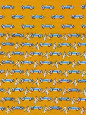 FERRAGAMO Race-print Silk Tie - Yellow