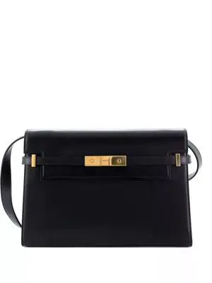 Saint Laurent Manhattan Leather Shoulder Bag - Black