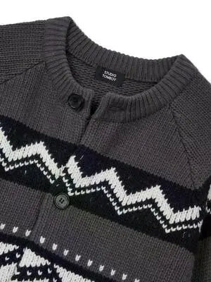 STUDIO TOMBOY Fair Isle Round-neck Cardigan
