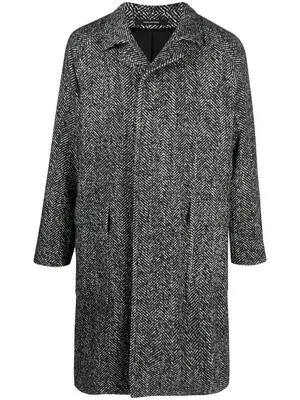 Tagliatore Loyd Chevron-knit Pea Coat