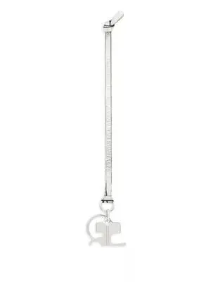 COURREGES Leather Key Ring - Silver